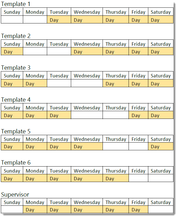 Rotating Weekend Work Schedule Rotating Weekend Work Schedule